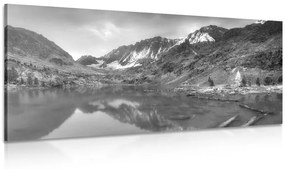 Obraz majestátní hory v černobílém provedení Varianta: 120x60