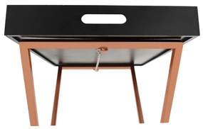 Kondela Servírovací stolek, černá/měď, MASINO