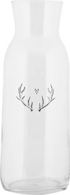 Skleněná karafa paroží se srdíčkem Love Deer - Ø 9*25 cm / 1000 ml