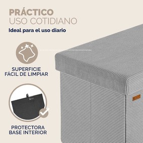 Lavice s úložným prostorem šedý manšestr 76x38x38cm MDF skládací