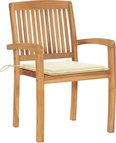 Stohovatelné zahradní židle s poduškami 8 ks masivní teak 3073242