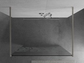 Mexen Kioto, sprchová zástěna Walk-In 110 x 200 cm, 8mm čiré sklo bílý vzor, ​​broušená ocel profil, 800-110-002-97-85