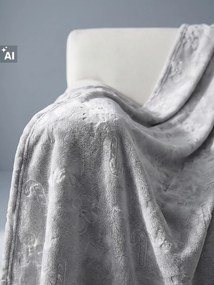 Sinsay - Vánoční deka s reliéfním vzorem - šedá