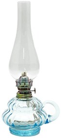 Floriánova huť Petrolejová lampa ANNA 33 cm akvamarín FL0032