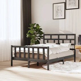 Rám postele šedý masivní borovice 120 x 200 cm,  3101345 HangarStore.cz