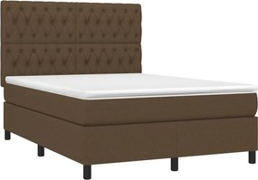 Box spring postel s matrací tmavě hnědá 140x200 cm textil 3142020