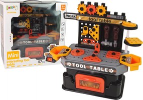 LEAN Toys Dílna – stolek pro malého kutila – nářadí, 57 dílů