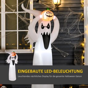 HOMCOM Halloweenský nafukovací duch 1,8 m s LED diodami 80 x 40 x 180