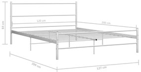 vidaXL Marketos Rám postele bílý kov 120 x 200 cm