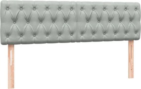 Box spring postel s matrací a LED světle šedá 160x210 cm samet 3317175