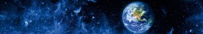 DIMEX | Fototapeta do kuchyně Pohled na Zemi KI-350-233 | 350 x 60 cm | modrá, zelená, bílá