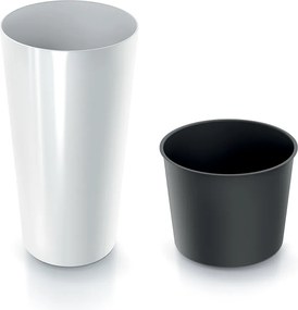 Květináč Tubus Slimmer bílý lesklý