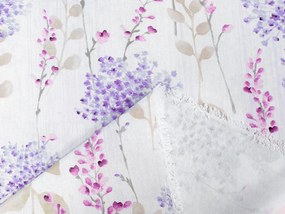 Biante Dekorační závěs Leona LN-090 Fialové a růžové květy 130x160 cm