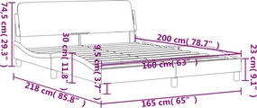 vidaXL Rám postele s čelem 160x200 cm umělá kůže [373219] Barva: Černobílý