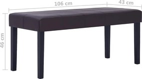 Lavice 106 cm hnědá umělá kůže 281310