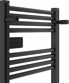 Erga Pago, elektrické topné těleso 960x540 mm s digitálním termostatem, 500W, černá matná, ERG-LAV-GRZE-E-ALU-960540-BK