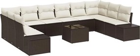 Sada zahradních pohovek 11 ks Hnědá polyratan 3347248