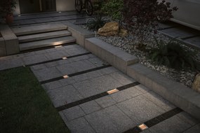 P 95745 Solární LED zemní svítidlo Sorea soumrakový senzor IP67 hranaté 200x100mm 2200K 0,3W 3,7V kov kartáčovaný ABS/polykarbonát/ocel - PAULMANN