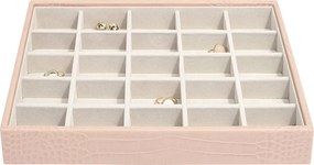 Krabička na šperky Stackers Croc s 25 přihrádkami classic růžová