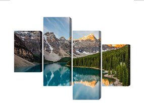 Vícedílný obraz Kanadské Jezero Moraine Lake 3D Nedostatek Nedostatek Přírodní plátno 240x150