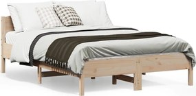 vidaXL Rám postele s čelem voskově 140 x 190 cm masivní borovice [842602] Barva: Přírodní