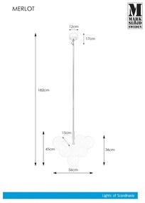 Markslöjd 107903 - Lustr na tyči MERLOT 13xG9/20W/230V pr. 56 cm bílá/zlatá