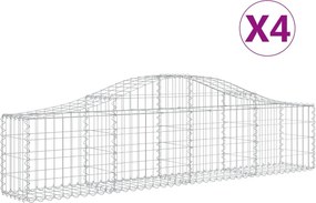 Klenuté gabionové koše 4 ks 200x30x40/60 cm pozinkované železo 3145369