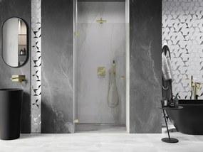Mexen Lunar-B sprchové dveře otočné levé 85 cm, transparentní, zlaté kartáčované - 832-085-000-55-00-L