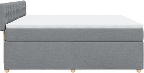 Box spring postel s matrací světle šedá 180 x 200 cm textil 3286766