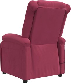Elektrické polohovací křeslo vínové samet 3098398