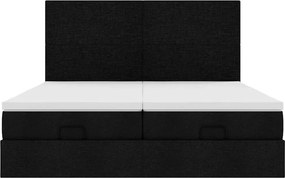 Osmanský rám postele s matrací černý 200x200cm textil 3313680