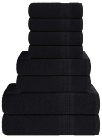 8dílná sada ručníků FROGN černá 360 g/m² 137073
