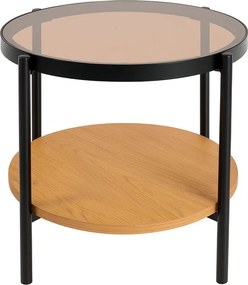 Kulatý odkládací stolek se skleněnou deskou ø 48 cm Hassel – Unique Furniture