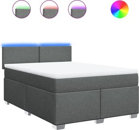 Box spring postel s matrací tmavě šedý 140 x 190 cm textil 3288177