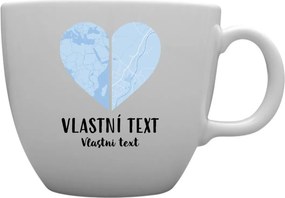 Personalizovaný MEGA XXL keramický hrnek 1 000 ml - Dvě místa, jedno srdce