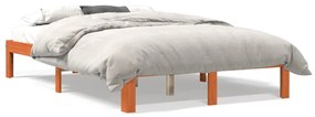 Rám postele voskově hnědý 140 x 200 cm masivní borovice,  844171