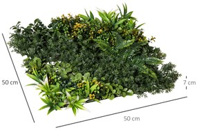 Outsunny umělá rostlinná stěna 12 kusů UV ochrana zástěna 50x50 cm vícelistý design pro zahradu balkon terasu | Aosom.de