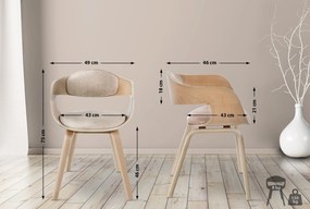 Sada 2 ks židle Kingston látka – přírodní/krémová