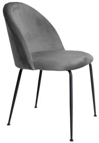 Jídelní židle GENEVE šedý samet,černé nohy House Nordic 1001257