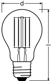 LED žárovka E27 OSRAM Filament CLA FIL 7,5W (75W) teplá bílá (2700K)