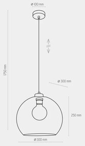 Lustr na lanku CUBUS 1xE27/60W/230V