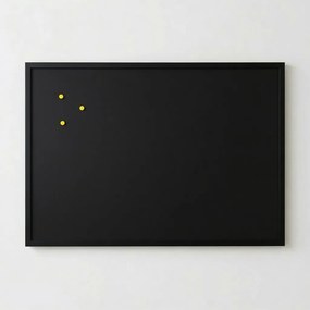 Toptabule.sk  Černá magnetická tabule v černém dřevěném rámu COLOR 120x90 cm