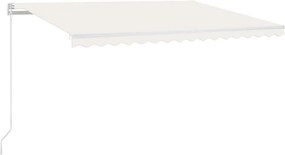 Ručně zatahovací markýza 450 x 350 cm krémová 3068997