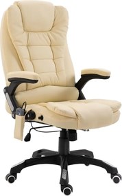 vidaXL Masážní kancelářská židle umělá kůže [20238] Barva: krémová