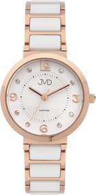Dámské náramkové hodinky JVD JG1004.2 se safírovým sklem a keramickými prvky