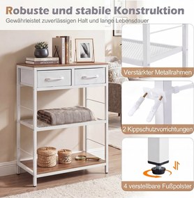 Costway Úzký konzolový vstupní stolek s 2 látkovými zásuvkami – 60 × 30 × 81 cm