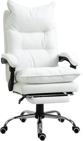Kancelářská židle Vinsetto s funkcí sklonu, ergonomická pracovní židle, výškově nastavitelná otočná židle s podnožkou, polstrovaná, nosnost až 135 kg,