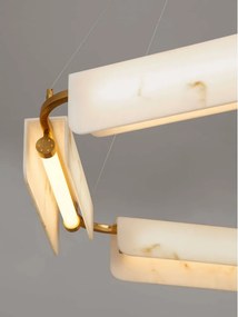 Krémové/v mosazné barvě LED stmívatelné závěsné svítidlo v dekoru mramoru ø 93 cm Aider – Nova Luce