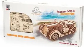Ugears 3D dřevěné mechanické puzzle VM-01 Auto (roadster) / od 14 let