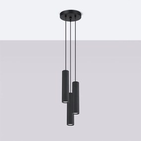Sollux Lighting Závěsné svítidlo KARBON 3P černé